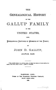 Download book The Genealogical History Of The Gallup Family In The ...