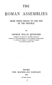 Download book The Roman Assemblies From Their Origin To The End Of The ...