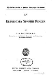 Download book An elementary Spanish reader PDF - Noor Library