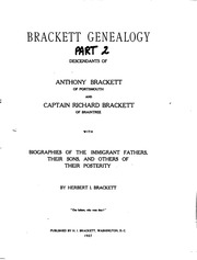 Download book Brackett genealogy descendants of Anthony Brackett of ...