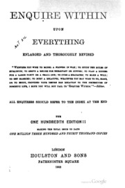 Download book Enquire Within Upon Everything PDF - Noor Library