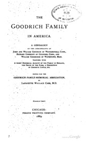 Download book The Goodrich family in America A genealogy of the ...