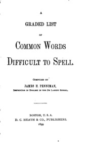 Download book A Graded List Of Common Words Difficult To Spell PDF ...